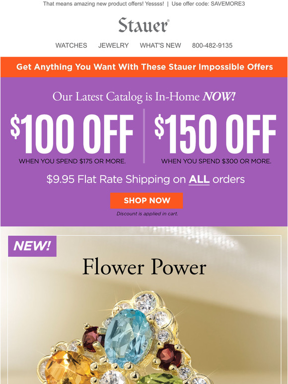 Stauer: YOUR NEW CATALOG is arriving, take $100 OFF your order + $9.95 Shipping | Milled