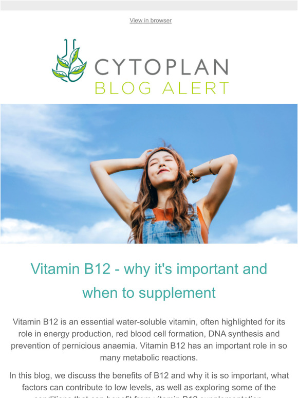 Cytoplan: Vitamin B12 - why it's important and when to supplement | Milled