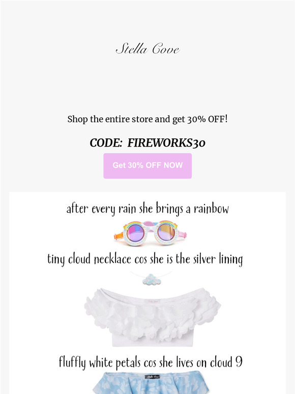 Stella Cove: 30% OFF Memorial Day code "Fireworks30" | Milled