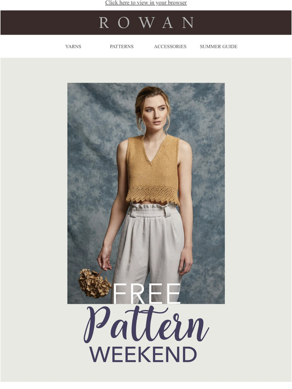 Rowan Yarns: FREE Pattern Weekend 🤩 | Milled