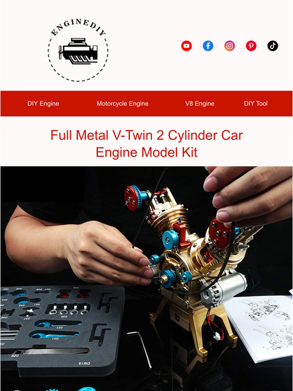 Enginediy: How to Build A V2 Engine Model Kit? | Milled