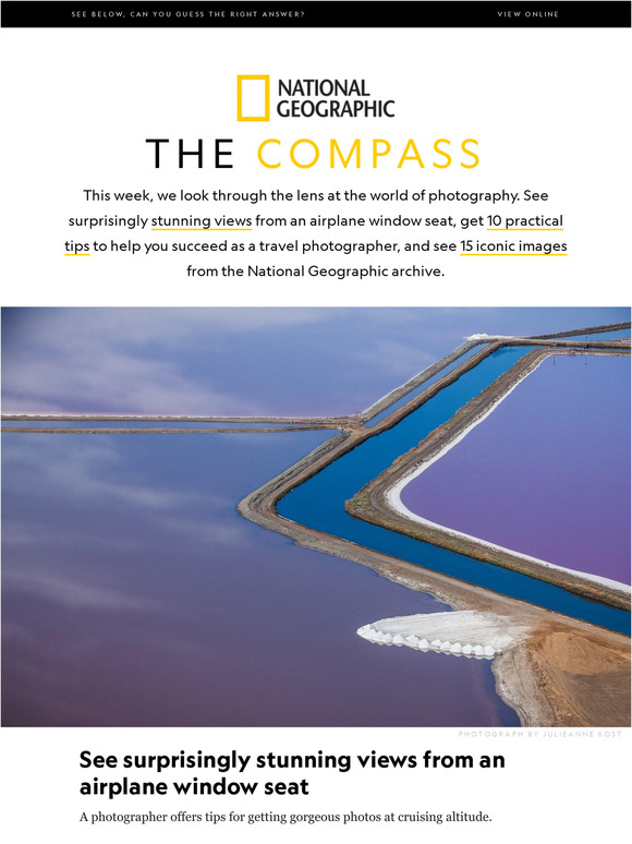 National Geographic: The Compass: Stunning views from an airplane seat ...