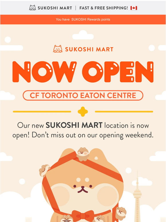 Sukoshi Mart: GRAND OPENING at Eaton Centre | Milled