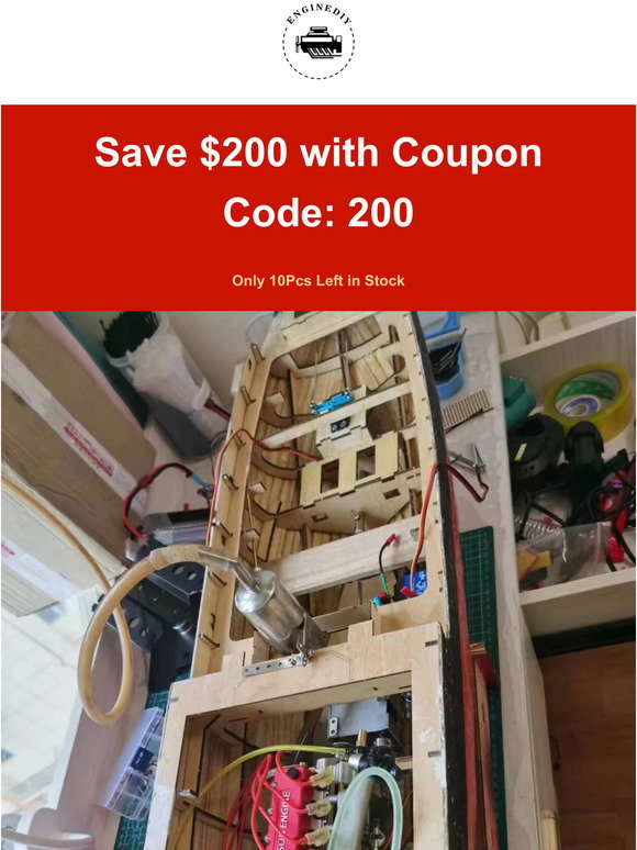 Enginediy: CISON L4-175 17.5cc Mini OHV Inline 4 Engine | Milled