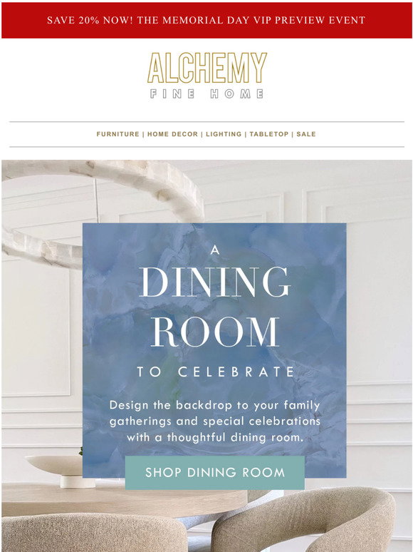 Alchemy Fine Home: A Dining Room To Celebrate 🌿 Plus 20% Off | Milled
