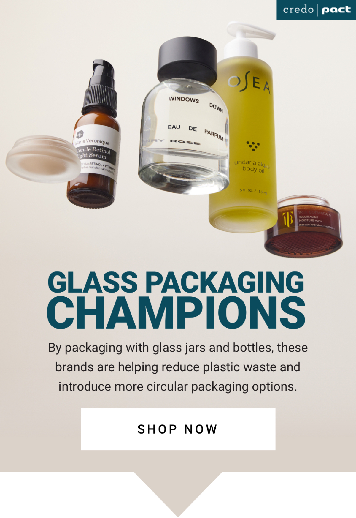 Credo Beauty: Glass packaging = highly sustainable | Milled