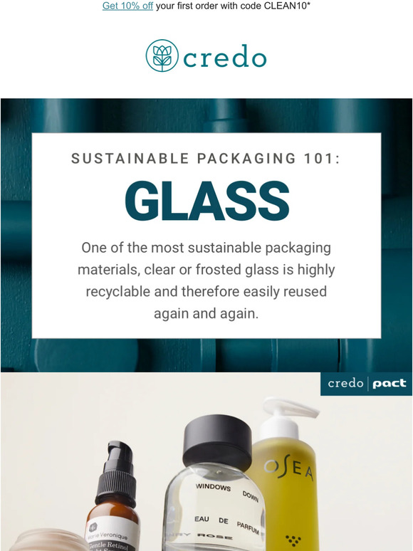 Credo Beauty: Glass packaging = highly sustainable | Milled