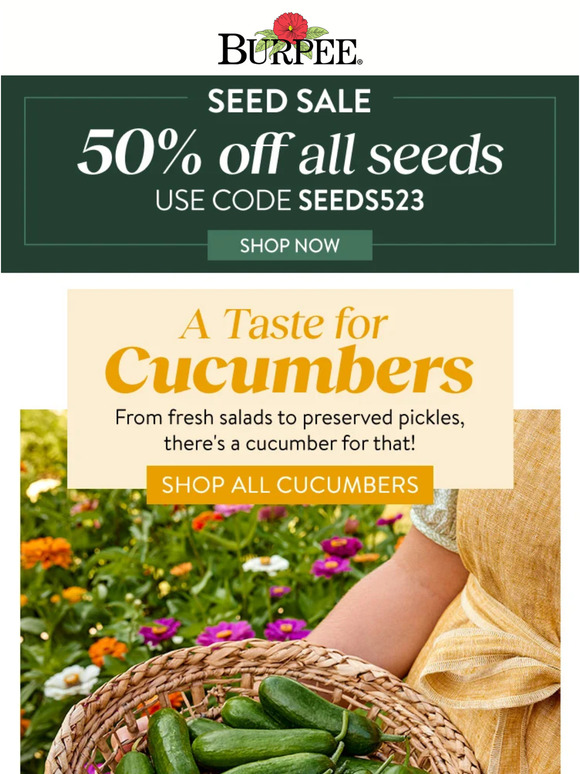 Burpee Gardening: 50% off all seeds! | Milled