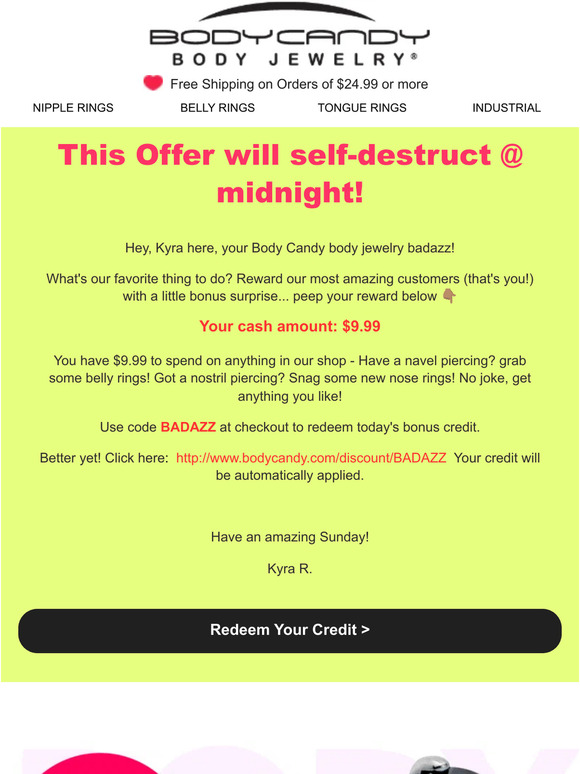 Body Candy: Your $9.99 goes *POOF* at midnight | Milled