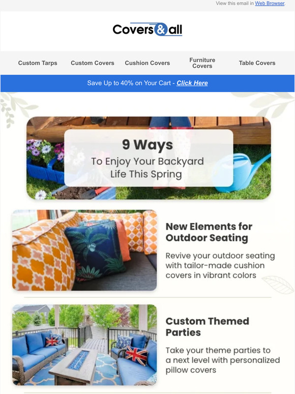 Covers And All: 9 Ways to Celebrate Spring in Your Backyard🌸 | Milled