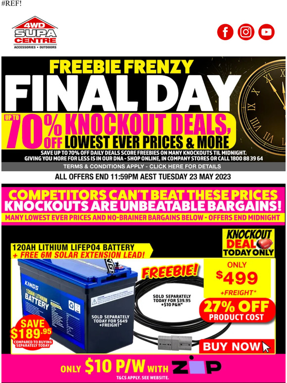 Supacentre: Freebie Frenzy FINAL DAY - Up To 70% Off KNOCKOUT DEALS ...