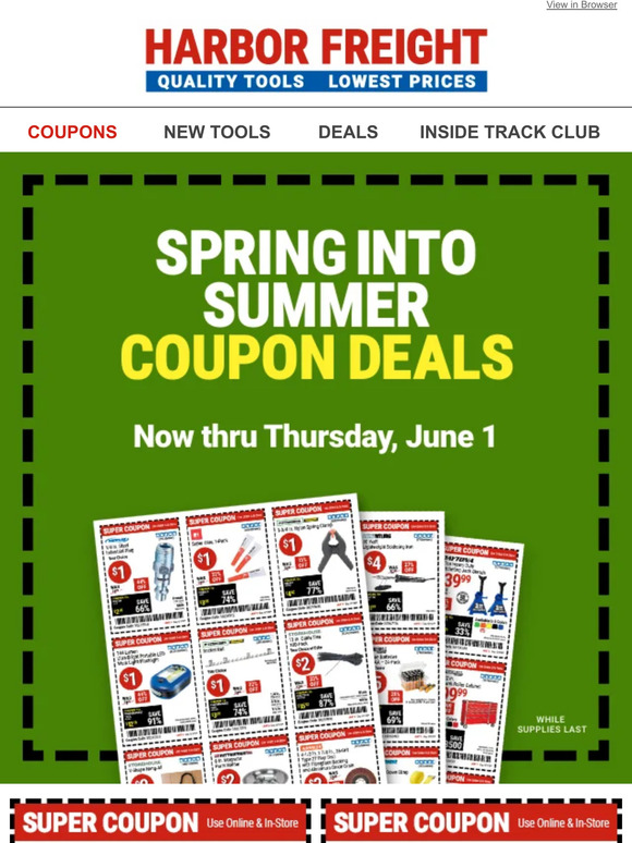 Harbor Freight: Spring into Summer Coupon Deals | Milled