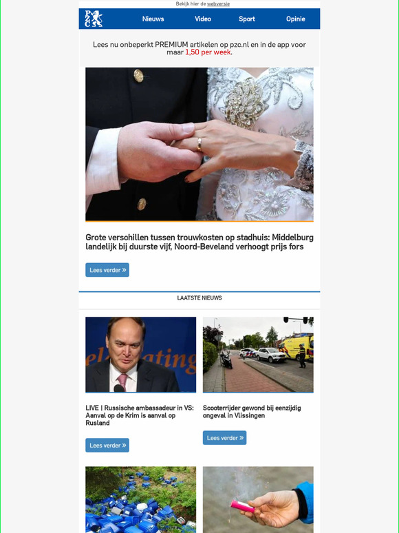 PZC: Grote verschillen tussen trouwkosten op stadhuis: Middelburg ...