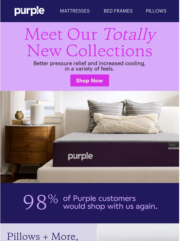 Purple: All New Mattresses, Available Now | Milled