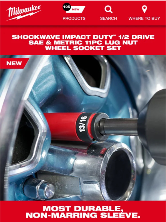 Milwaukee Tool: NEW SHOCKWAVE Impact Duty™ 1/2" Drive SAE & Metric 11PC ...