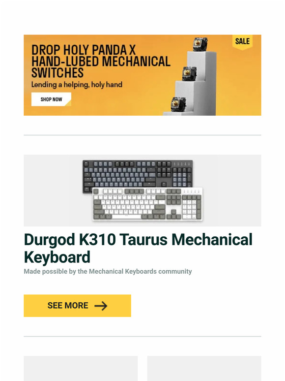 Drop: Durgod K310 Taurus Mechanical Keyboard, KeebMonkey Custom Acrylic ...