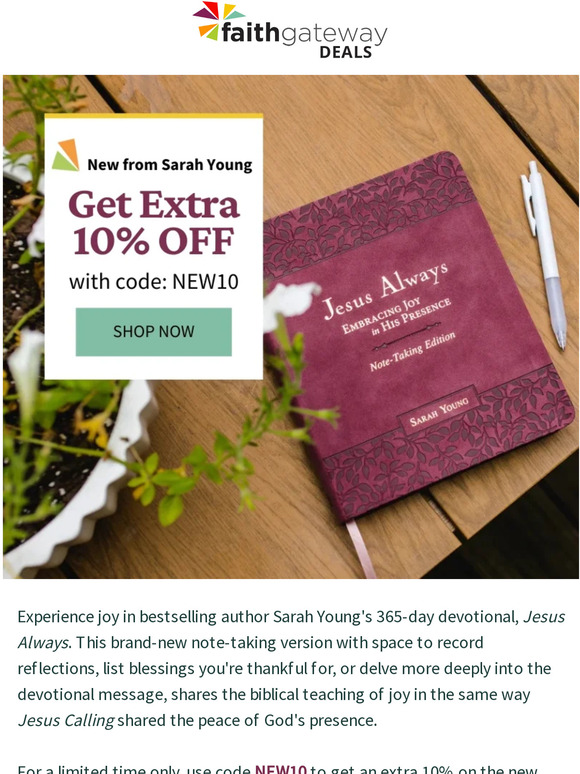 FaithGateway: New from Sarah Young! Jesus Always Note-Taking Edition ️ ...