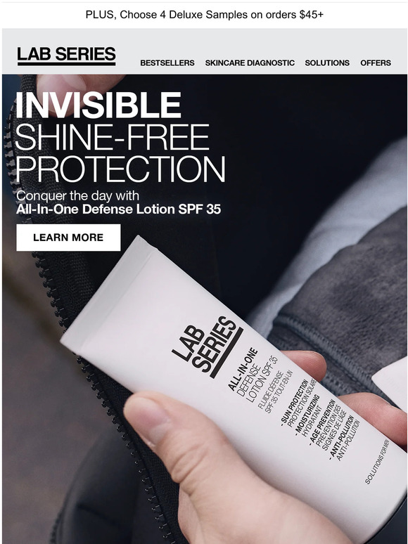 Lab Series: Conquer The Day with All-In-One Defense Lotion SPF 35 | Milled