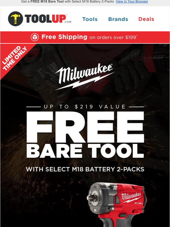 Toolup: Buy Milwaukee Batteries - Get a FREE Tool! | Milled