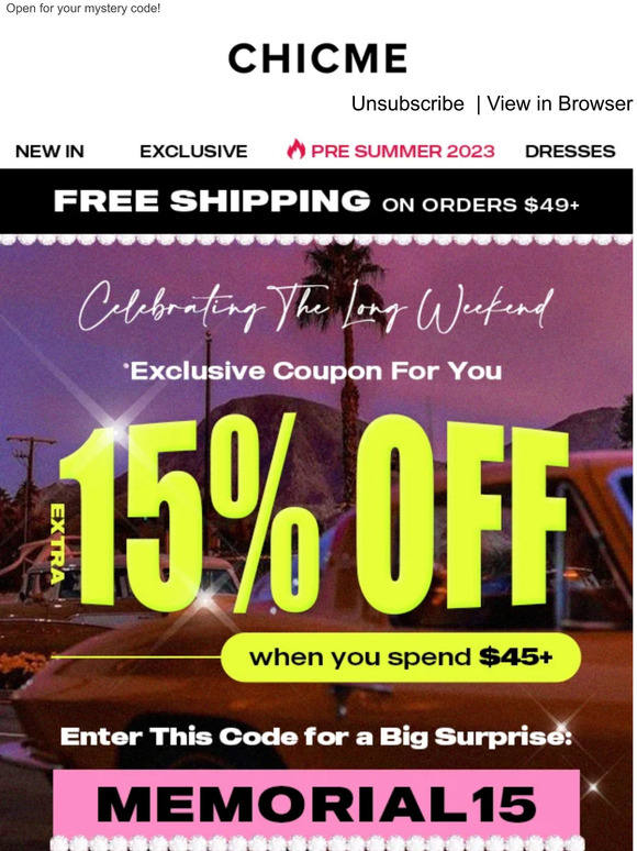 Chicme: 💌 Arrived: Your Exclusive Code | Milled