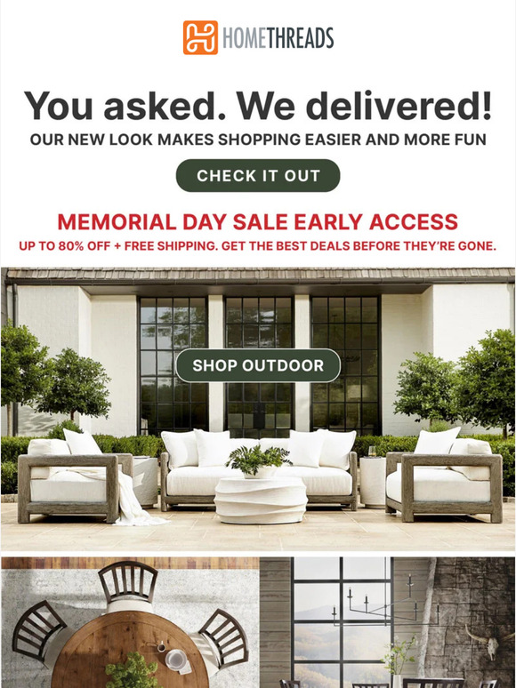 Homethreads: Memorial Day Early Access Starts NOW | Milled