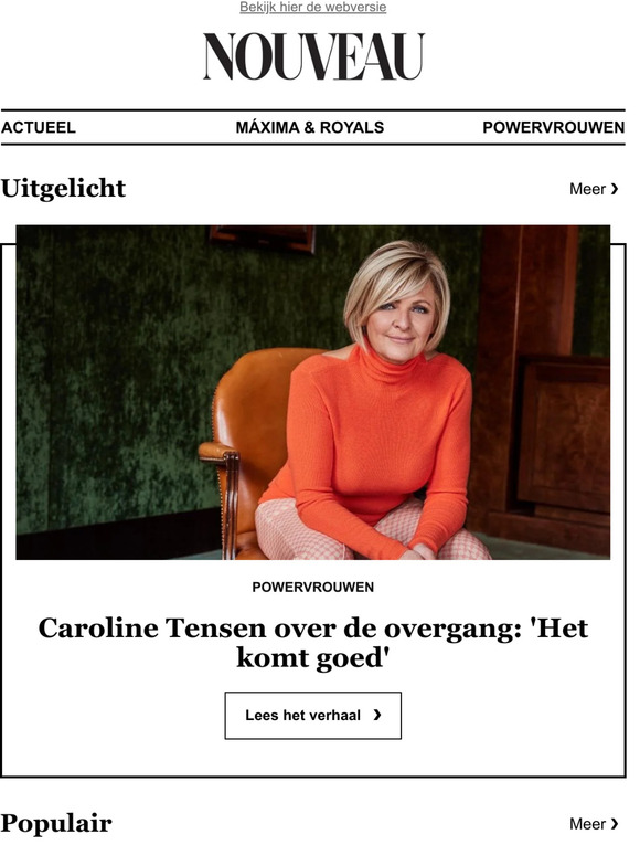 nouveau: Zó kwam Caroline Tensen door de overgang heen | Deze BN'er ...