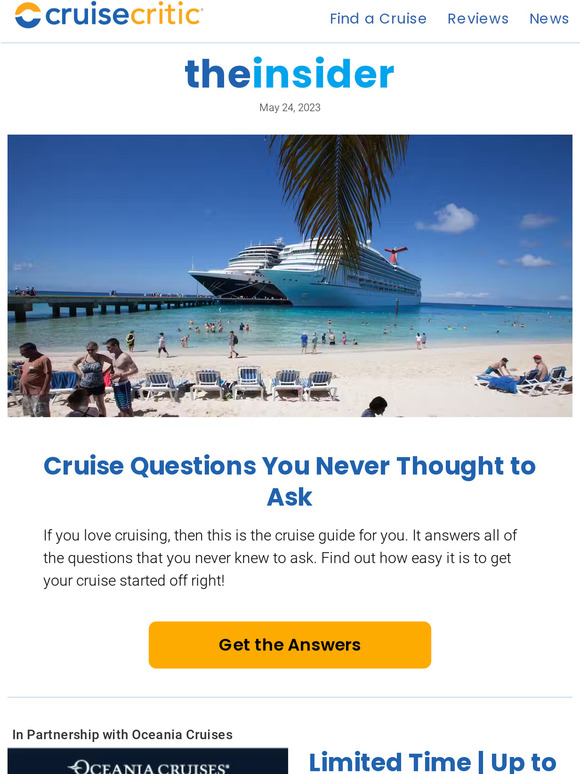 Cruise Critic: Cruise Questions You Never Thought to Ask; Mistakes to Avoid When Booking Shore ...