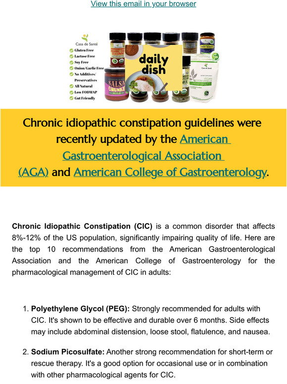 Casa de Sante: New GI Guidelines for Chronic Constipation Relief | Milled