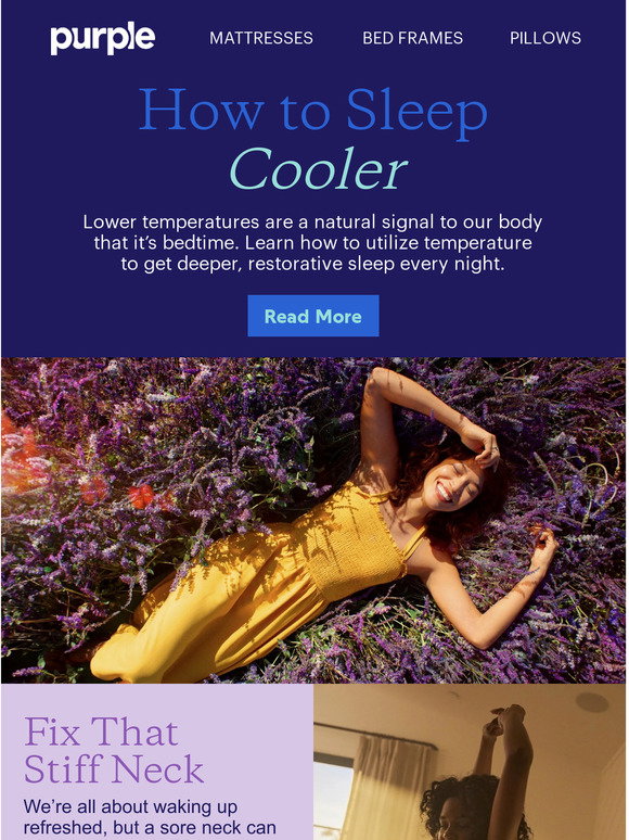 Purple: Your Weekly Update: How to Sleep Cooler | Milled