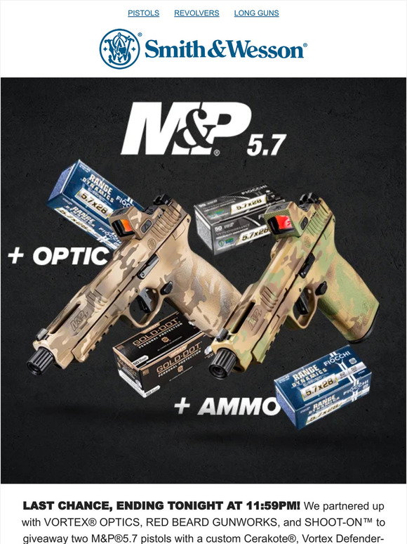 Smith & Wesson: LAST CHANCE: Custom M&P®5.7 + 500 Rounds of Ammo | Milled