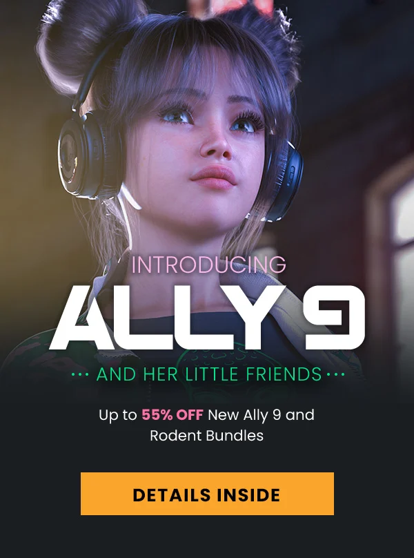 DAZ 3D: Introducing Ally 9 and Her Little Friends | Milled