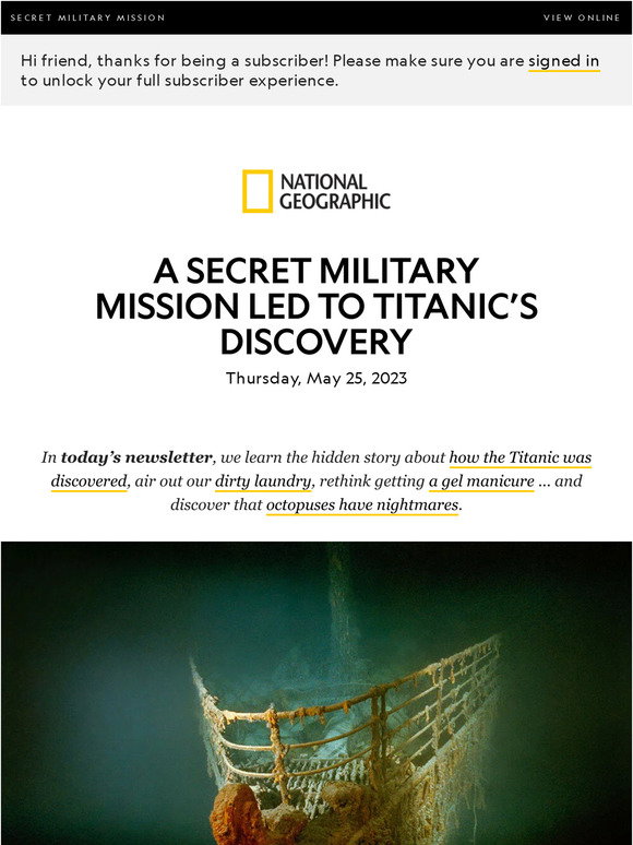National Geographic: The Titanic secret; these books could kill you ...