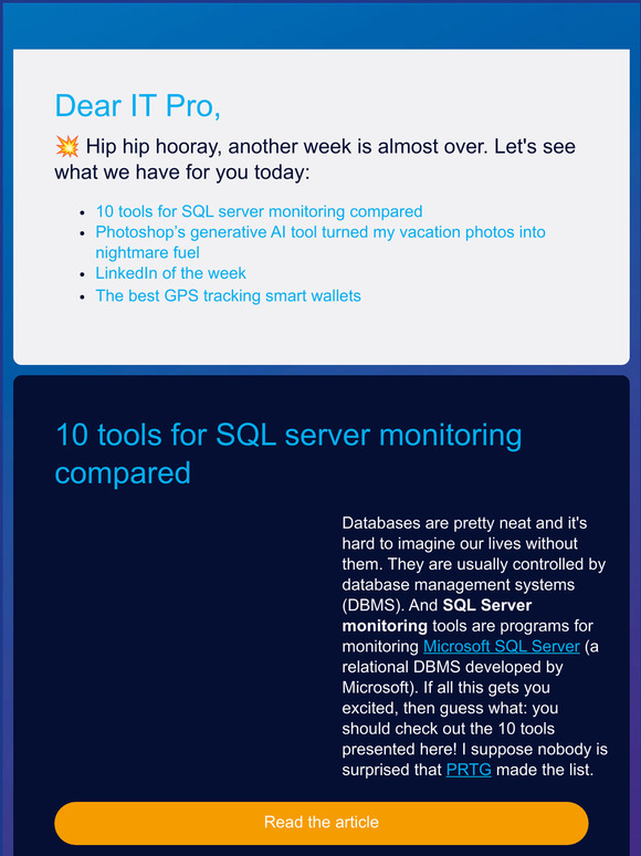 Paessler: 10 tools for SQL server monitoring compared | Milled Paessler: 10 tools for SQL server monitoring compared | Milled