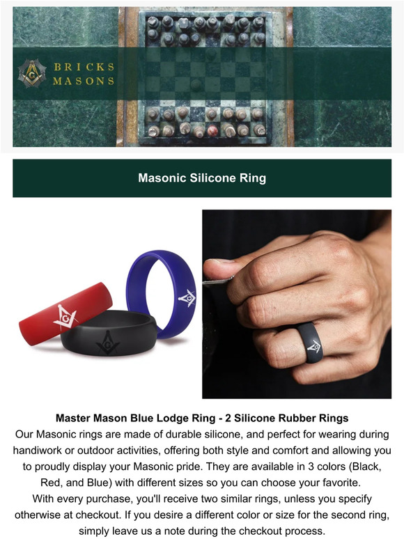 Bricks Masons: Masonic Silicone Rings & New Items 👁️ | Milled