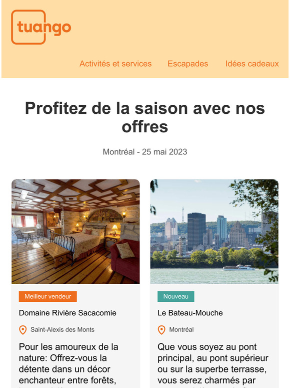 Tuango: Le Bateau-Mouche | Escapade Mauricie | Hôtel Tadoussac | Milled