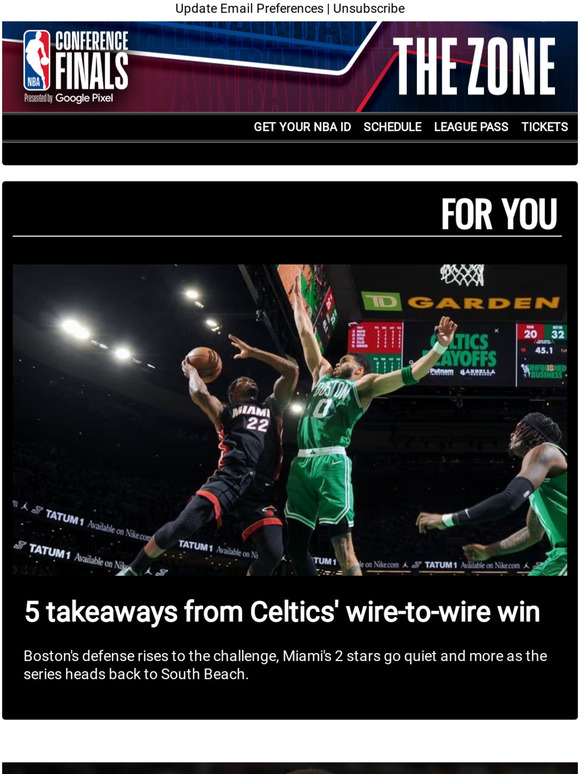 NBA Store: 5 takeaways from Celtics' wire-to-wire win | Butler can't get rolling offensively in ...