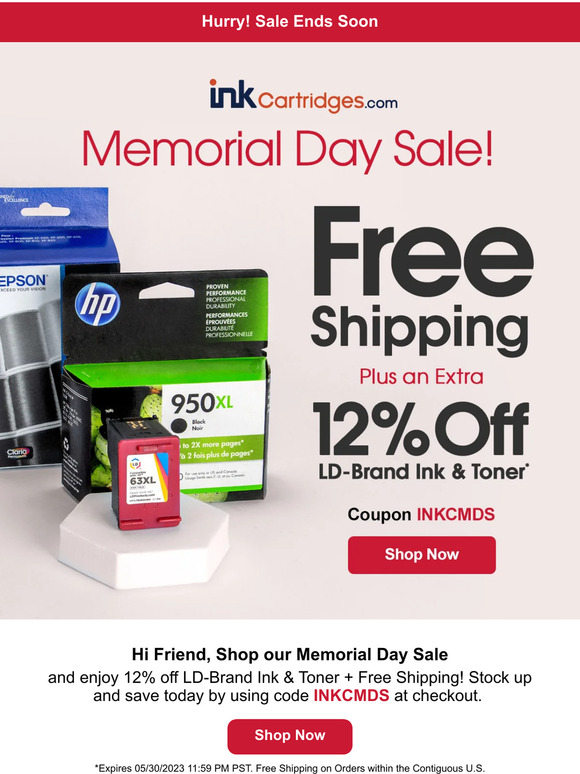 Ink Cartridges: 🎖 Dive into Memorial Day Savings - 12% Off Ink | Milled
