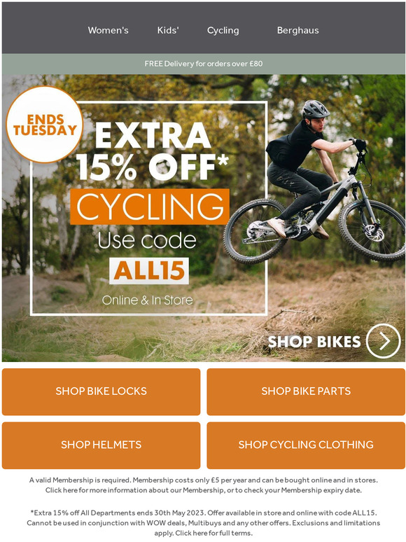 Go Outdoors: EXTRA 15% off Bikes! | Milled