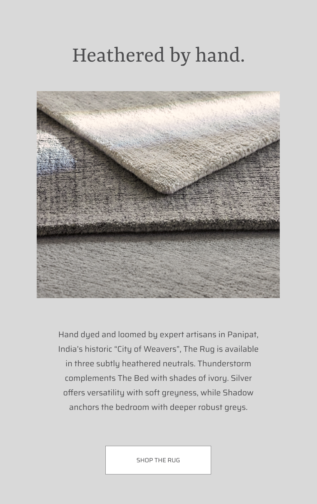 Thuma: The Rug, styled for The Bedroom Suite. | Milled