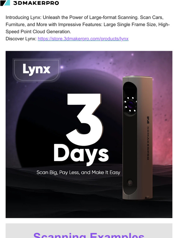 3DMakerpro: Introducing Lynx: Large-Format Scanner | Milled