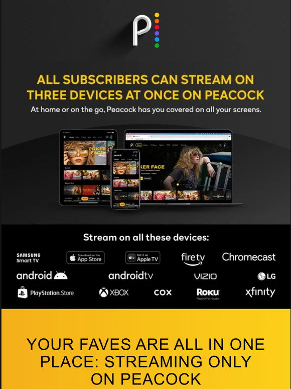 Peacock TV: Stream Peacock on 3 devices at once 🦚 | Milled