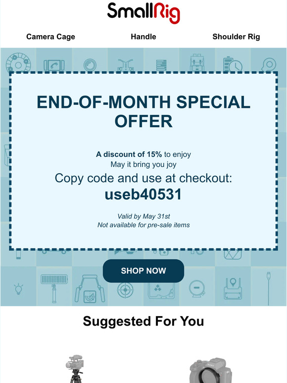 SmallRig: 🔈 Get Your 15%OFF End-of-Month Offer | Milled