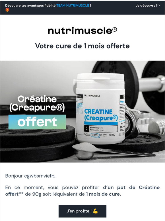 Nutrimuscle: Votre Créatine Nutrimuscle offerte 😍 | Milled