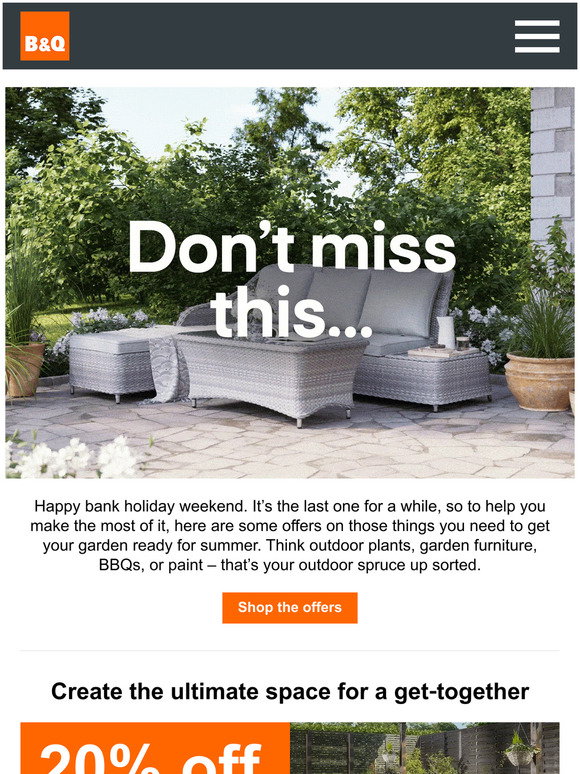 B&Q: Outdoor bank holiday bargains | Milled