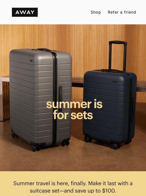 Away: Save more, travel more with suitcase sets | Milled