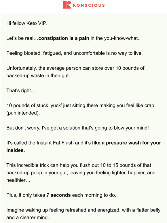 Konscious Keto: Flush out stuck poop with this 7-second trick | Milled