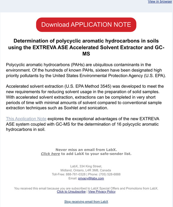 LabX: APPLICATION: Soil Testing Using The New EXTREVA ASE Solvent ...