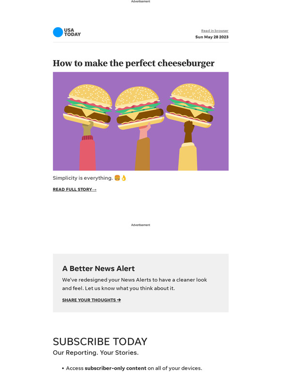USA TODAY: News alert: To make the perfect burger, simplicity is ...
