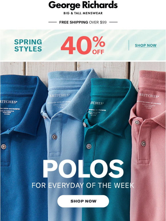 George Richards: Dozens Of Stylish Polos To Choose From! | Milled