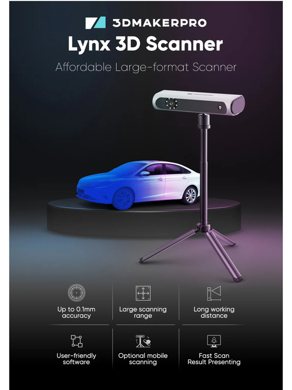 3DMakerpro: Get your Lynx 3D Scanner now! | Milled
